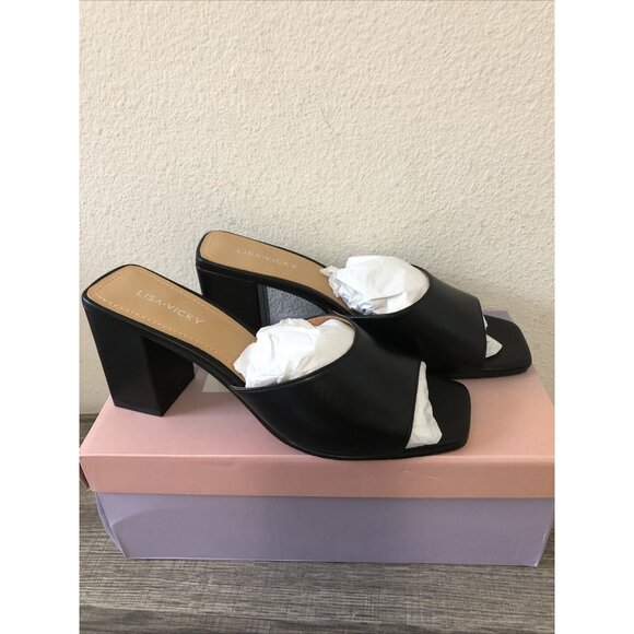 Lisa Vicky | Shoes | Lisa Vicky Vitalv Open Toe Slide Sandal In Black ...